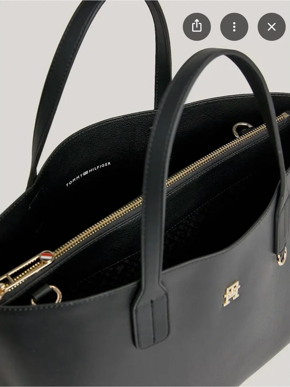 Tommy Hilfiger | Bags | Tommy Hilfiger Black Th Monogram Tote | Poshmark